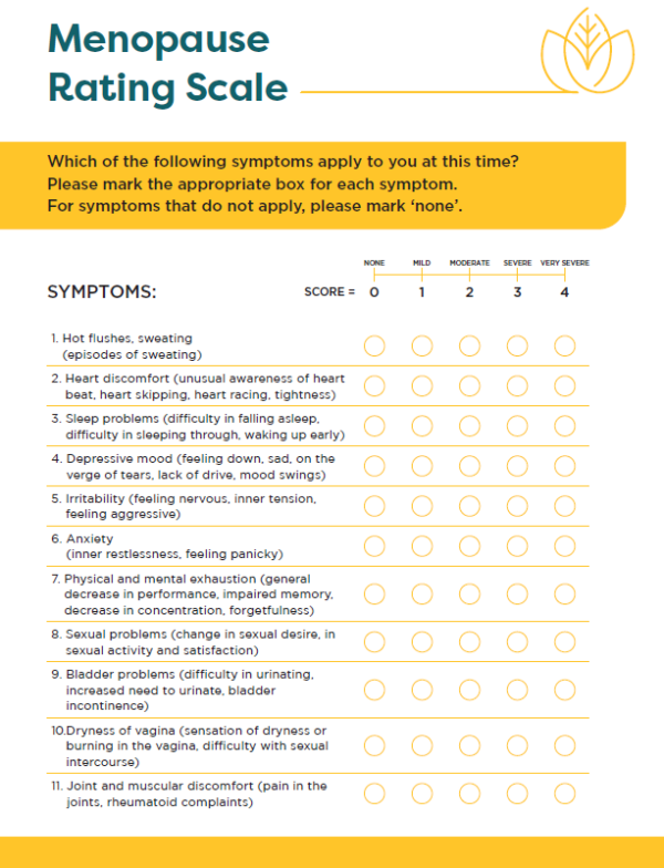 Menopause Rating Scale: Assess Symptoms | SFI Health Insights